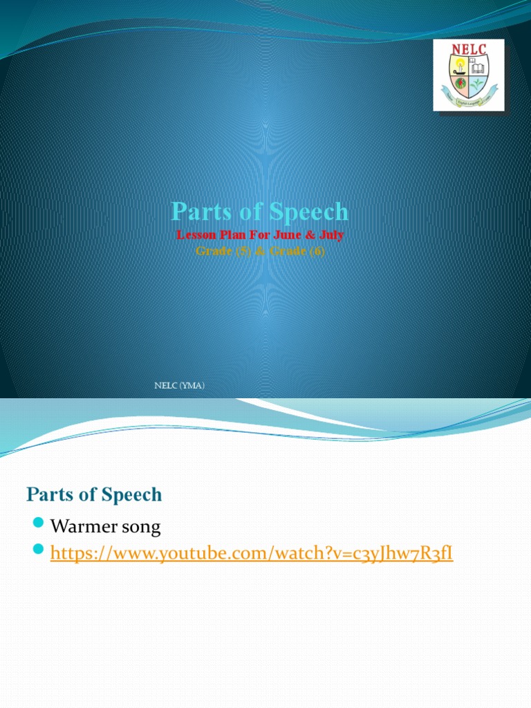 Parts of Speech: Lesson Plan For June & July | PDF | Noun | Part Of Speech