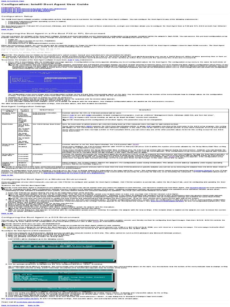 Configuration_ Intel® Boot Agent User Guide | PDF | Booting | Bios