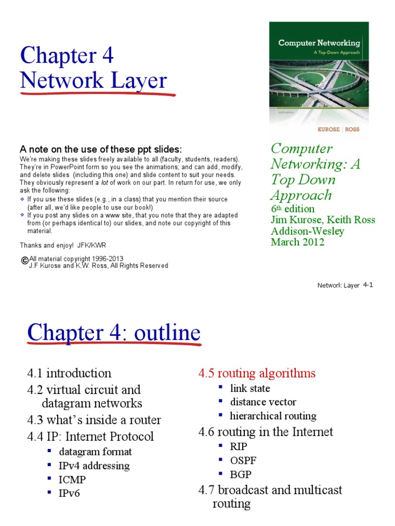 Network Layer: Computer Networking: A Top Down Approach | PDF | Routing | Computer Network