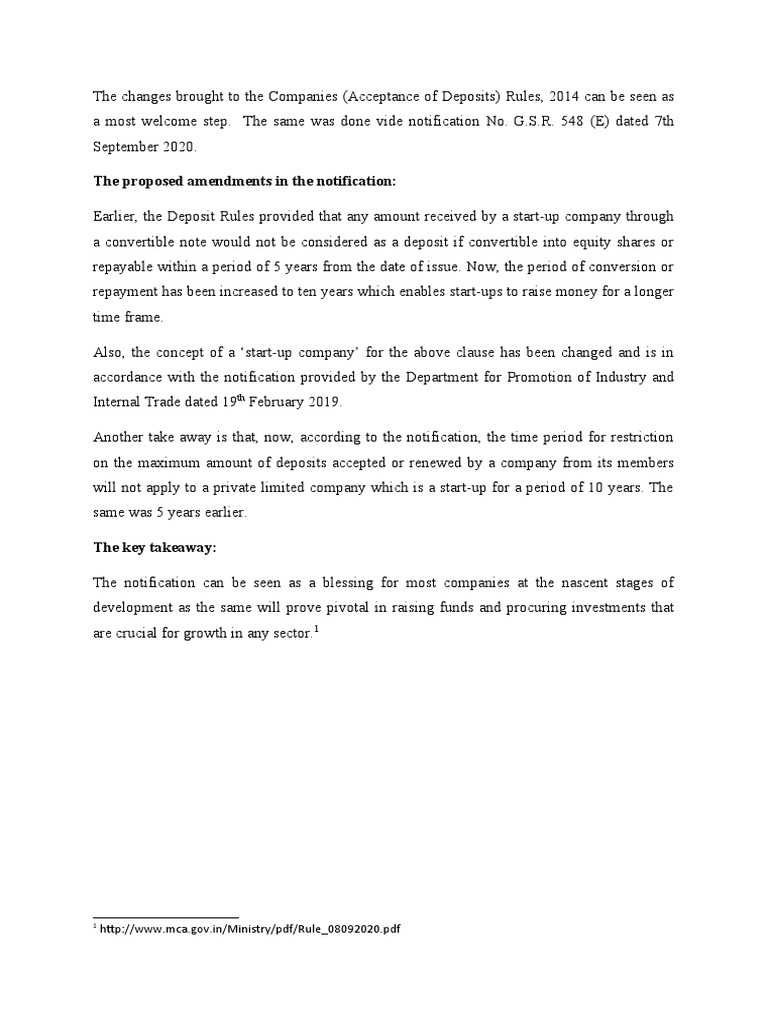 Changes in Deposit Rules | PDF