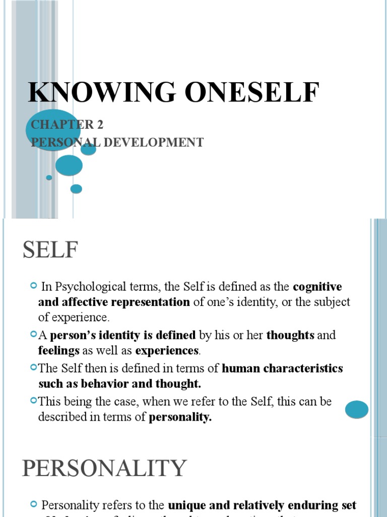 Knowing Oneself: Personal Development | PDF