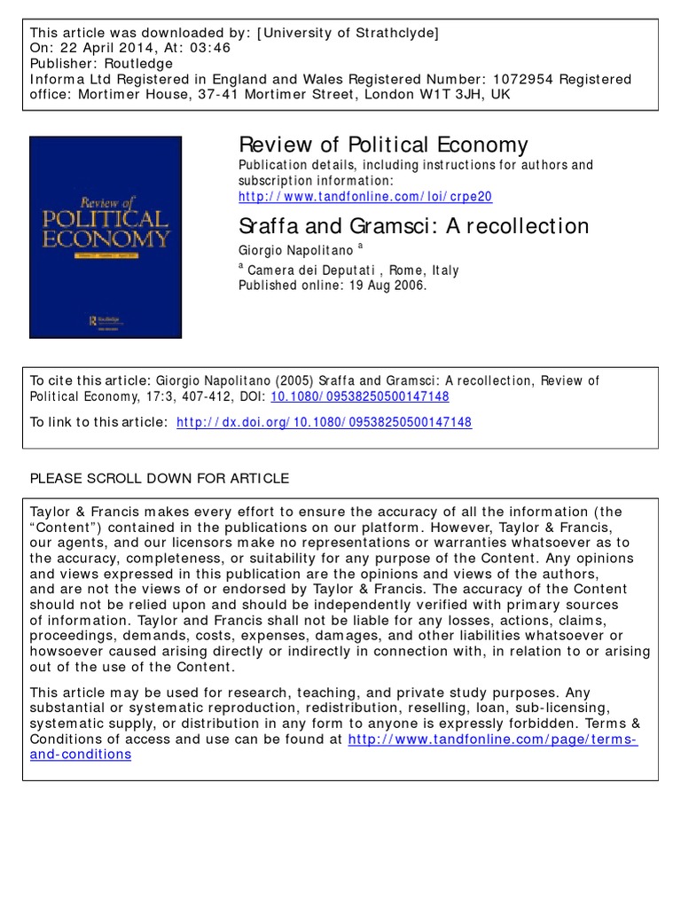 Review of Political Economy | PDF | Antonio Gramsci