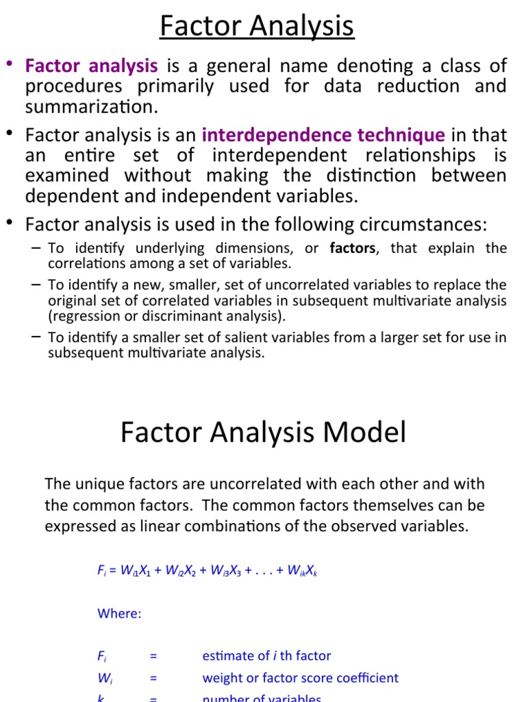 Factor Analysis: Interdependence Technique | PDF | Factor Analysis | Correlation And Dependence