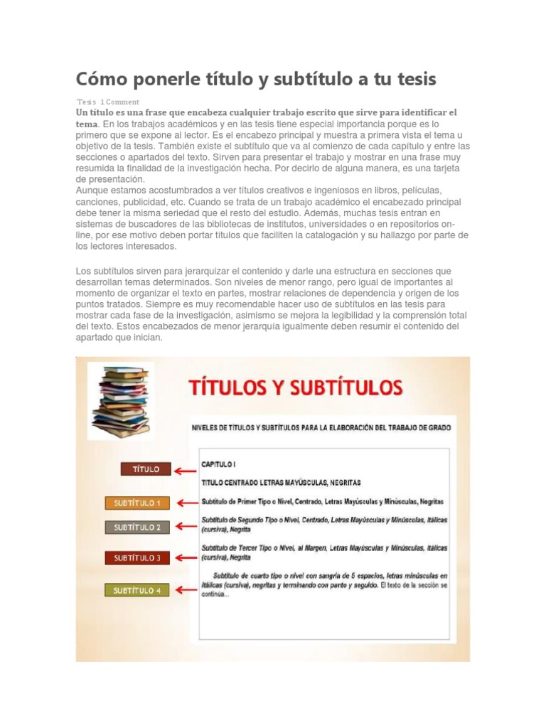 Cómo Ponerle Título y Subtítulo A Tu Tesis | PDF | Metáfora | Cognición
