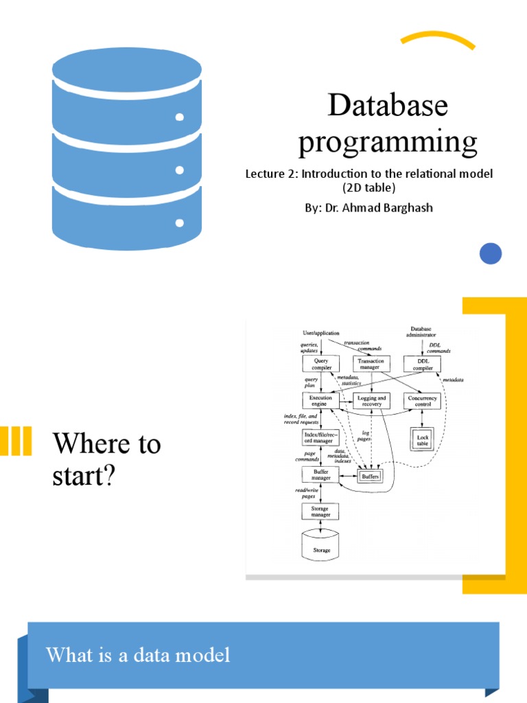 Lec2 - Introduction To The Relational Model (2D Table) | Download Free ...