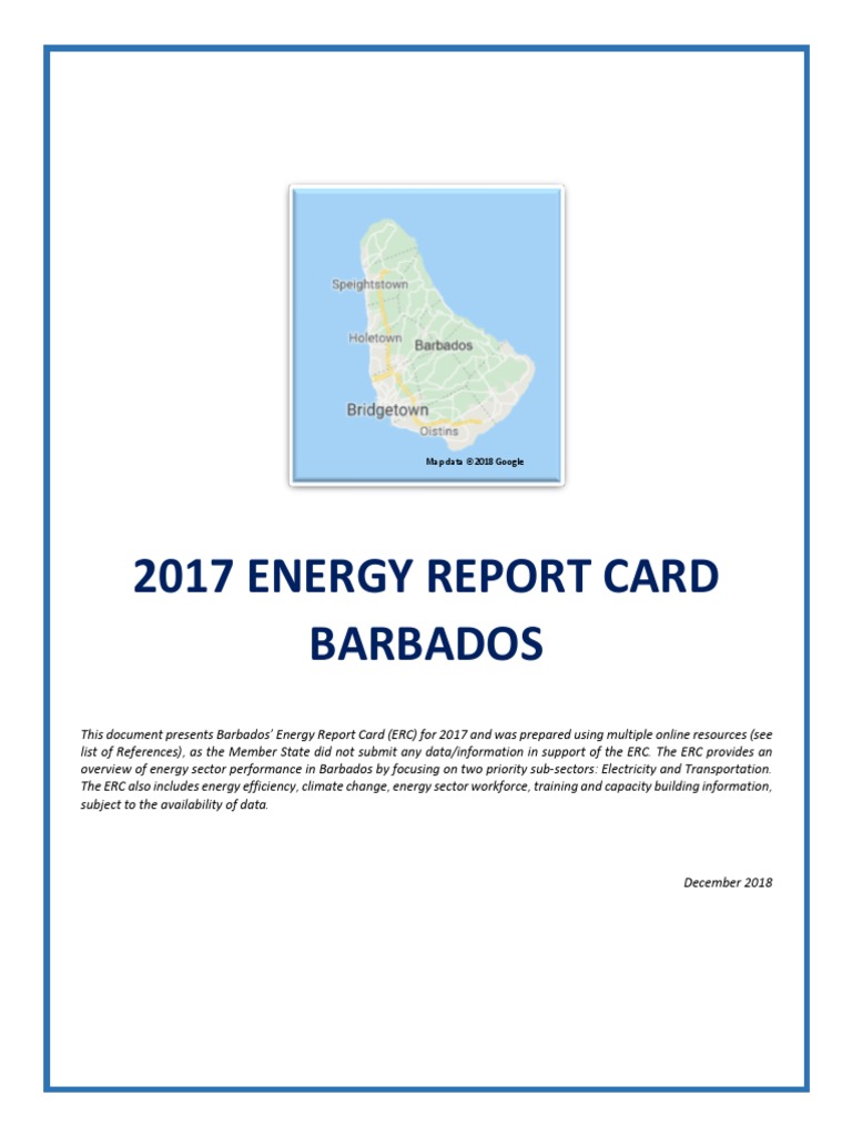 Energy Report Card - Barbados - Dec 2018 0 | PDF | Energy Policy Of The ...