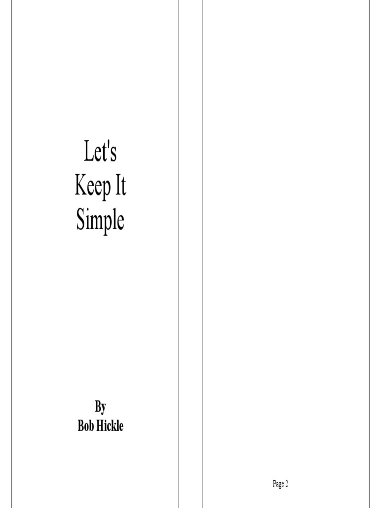 Let's Keep It Simple: by Bob Hickle | PDF | Alcoholics Anonymous ...