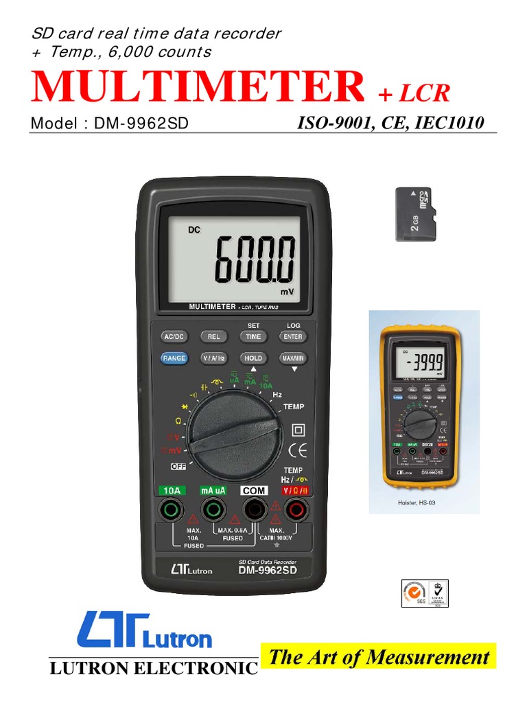 Multimeter: ISO-9001, CE, IEC1010 | PDF | Power Supply | Alternating ...