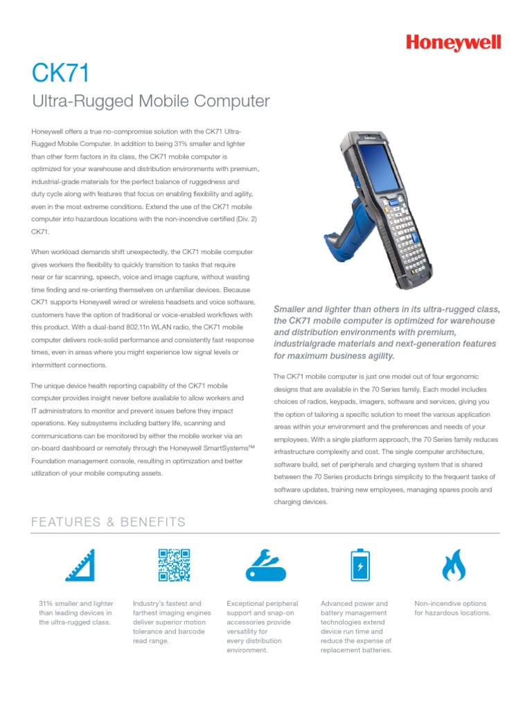 Honeywell CK71 Ultra Ruged Mobile Computer | PDF | Wi Fi | Wireless Lan