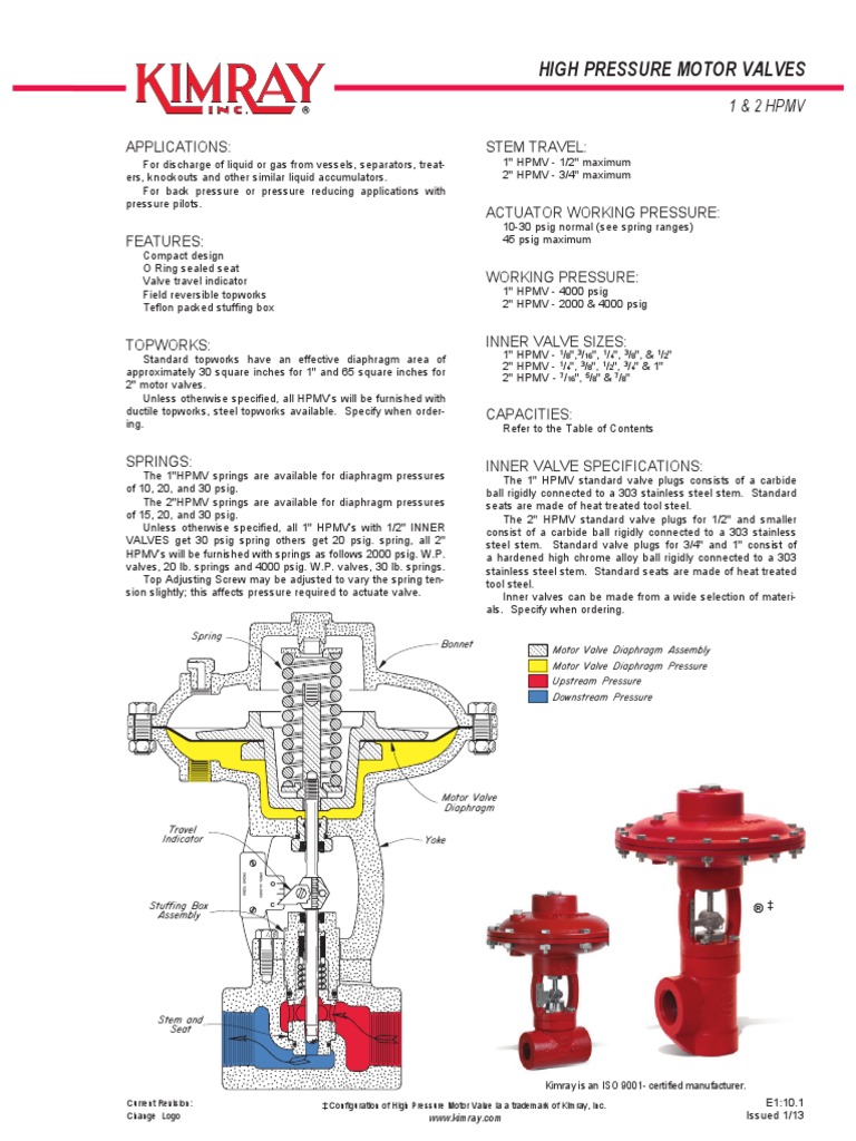 Kimray SMT 1400 (Control Valve) | PDF | Valve | Screw