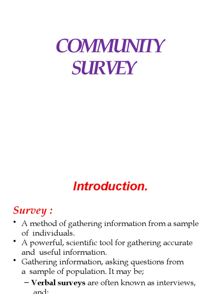Community Survey | PDF | Survey Methodology | Observation