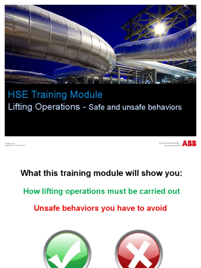 HSE Training Module: Lifting Operations | PDF | Forklift | Crane (Machine)