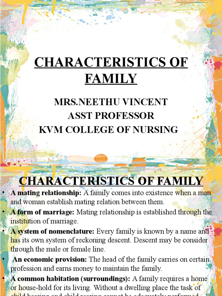Characteristics of Family | PDF