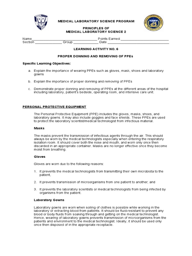 Medical Laboratory Science Program Principles of Medical Laboratory ...