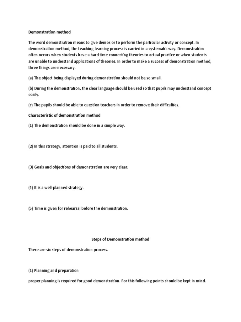 Effective Demonstration Method | PDF | Concept | Teachers