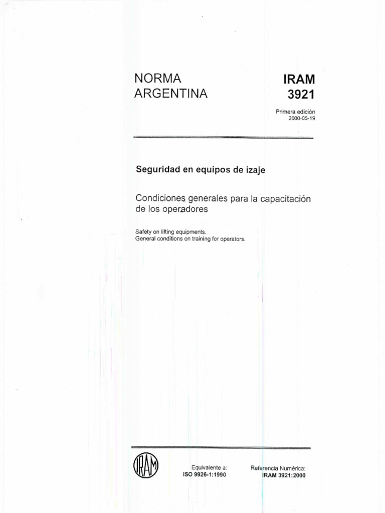 IRAM 3921 Izaje | PDF