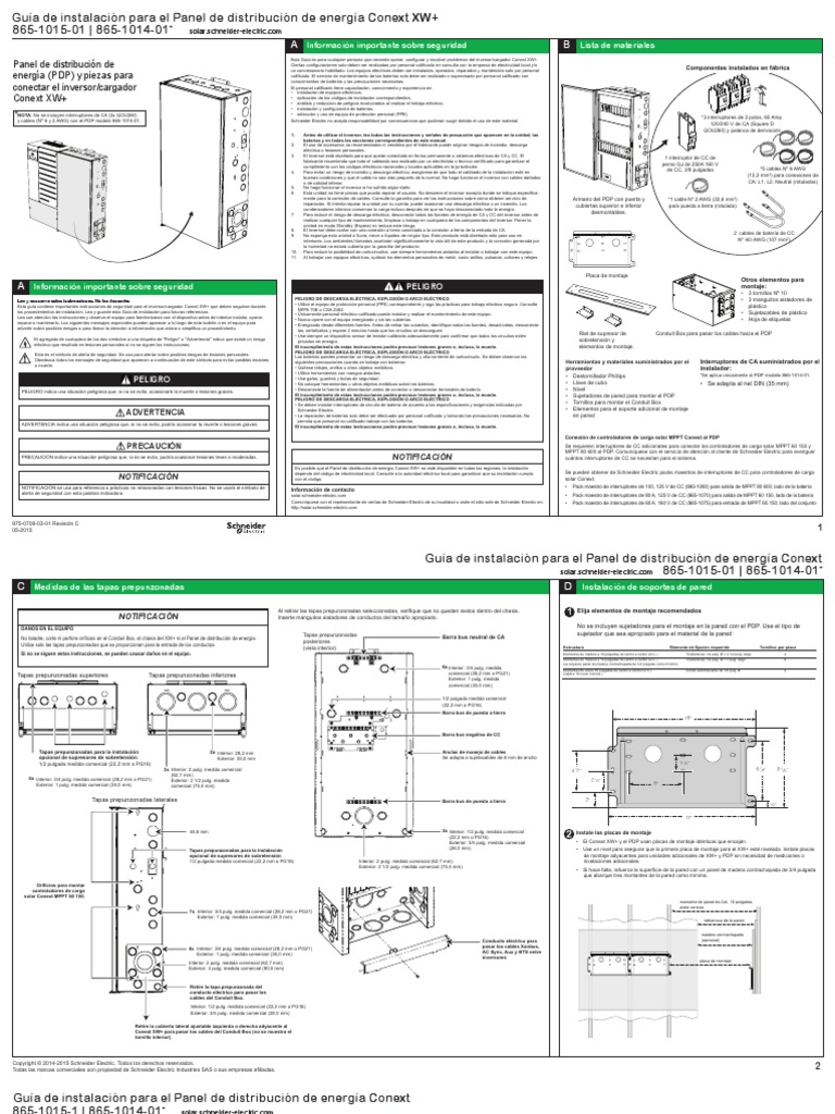 Conext XW PDP Install Guide 975 0709 03 01 - Rev C - Spa PDF | PDF ...