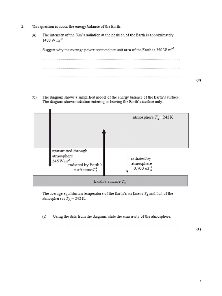 Ib Physics | PDF | Greenhouse Effect | Atmosphere Of Earth