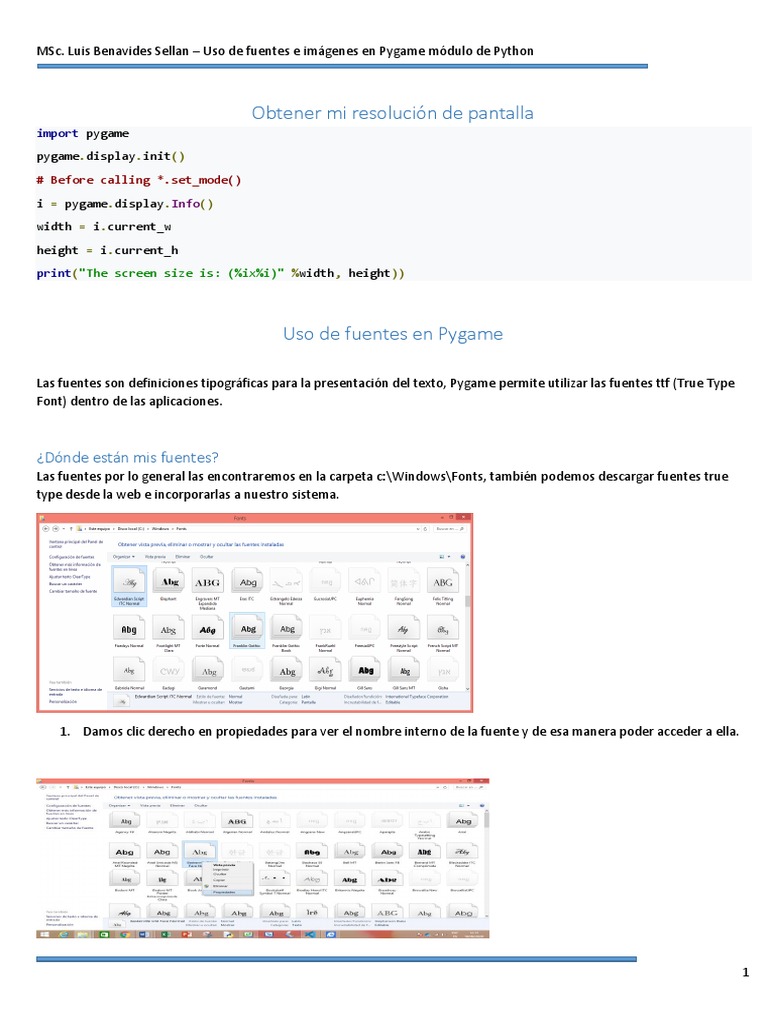 Uso de Fuentes e Imágenes en Pygame | PDF | Python (lenguaje de ...