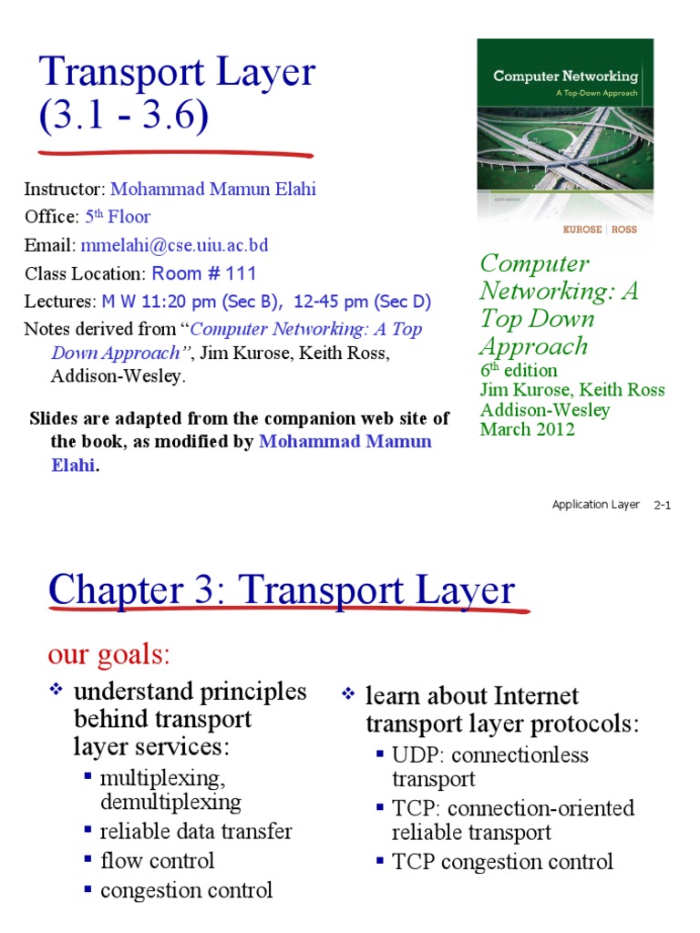 Transport Layer (3.1 - 3.6) : Computer Networking: A Top Down Approach ...