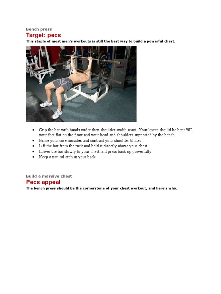 Target: Pecs: Bench Press | PDF | Human Anatomy | Musculoskeletal System