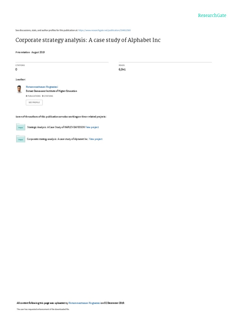 Alphabet Inc. Corporate Strategy Analysis | PDF | Alphabet Inc. | Business