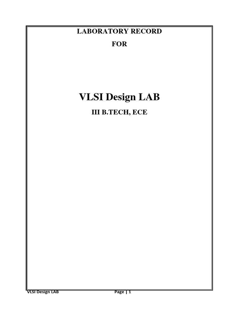VLSI Design Lab PDF | PDF | Logic Gate | Cmos