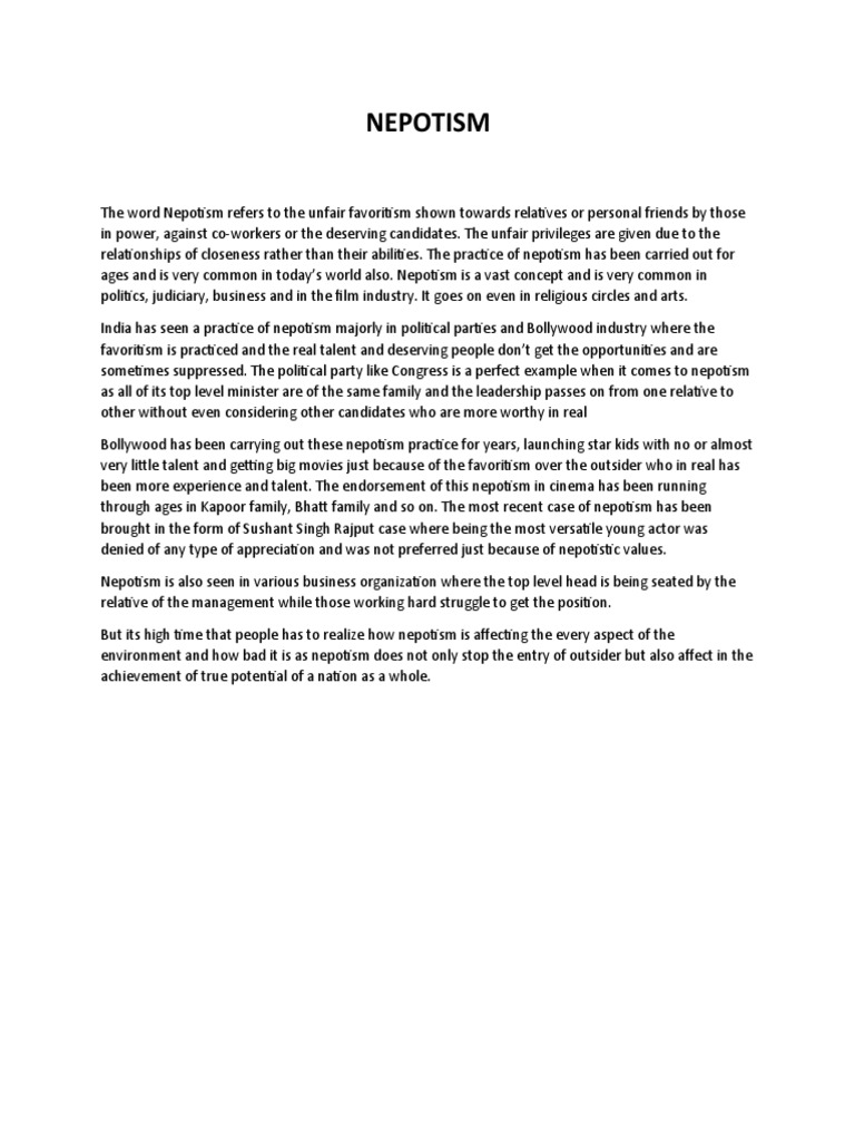 NEPOTISM | PDF