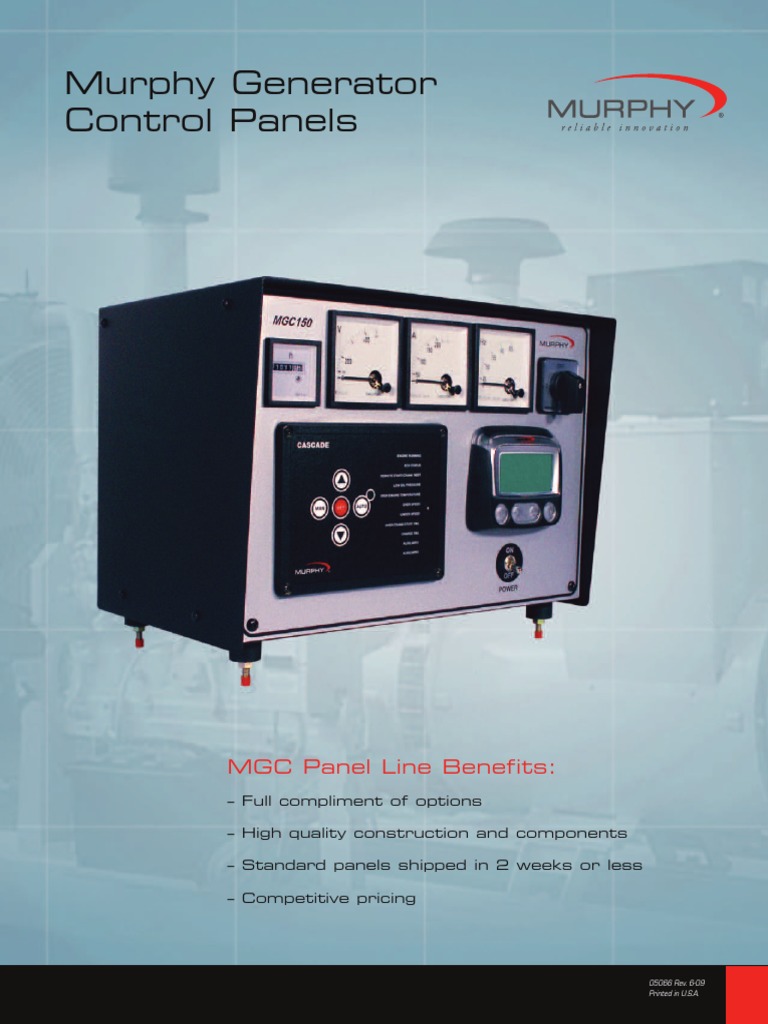 Murphy Generator Control Panels: MGC Panel Line Benefits | PDF | Switch ...