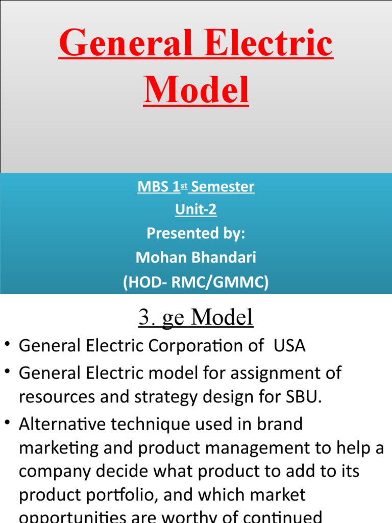 General Electric Model | PDF