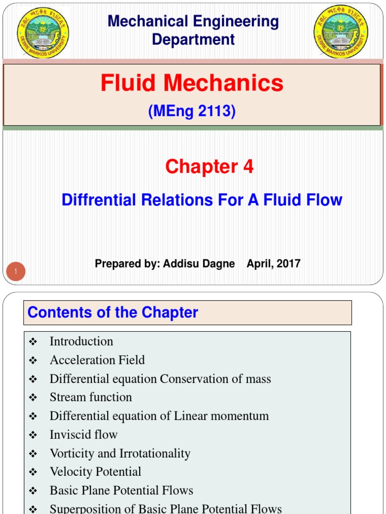 Fluid Mechanics: Mechanical Engineering Department | PDF