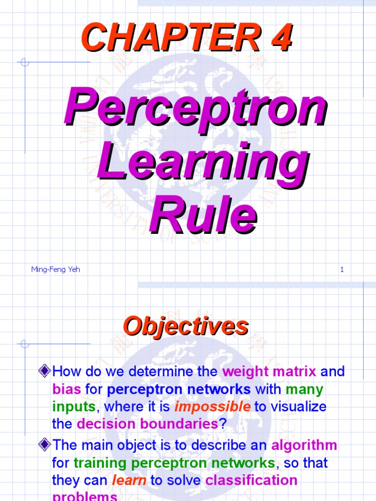 Perceptron Learning Rule: Deriving the Algorithm for Training ...