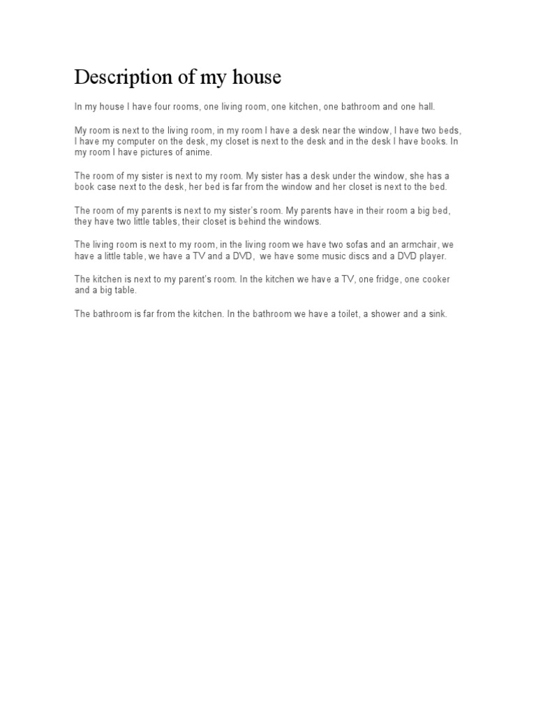 House Room Descriptions & Layout | PDF