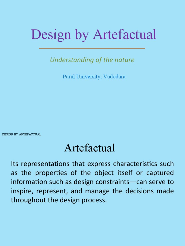 Design by Artefactual: Understanding of The Nature | PDF | Idea | Design