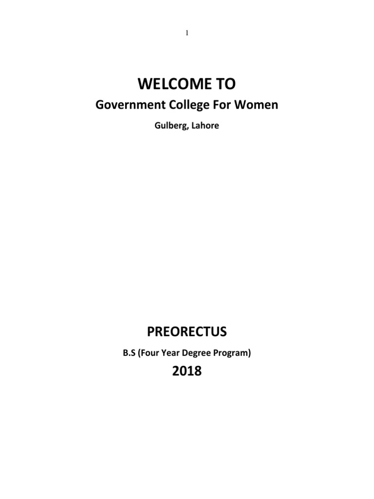 Prospectus Gulberg College BS PDF | PDF | University And College ...