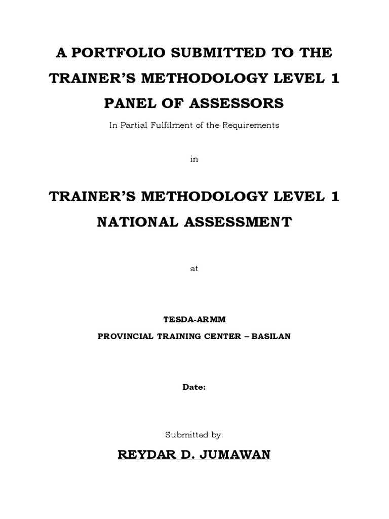 Trainer's Methodology Level 1 Portfolio | PDF | Business