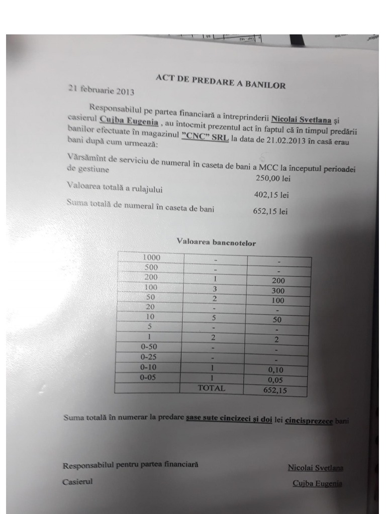 Act Predare Bani | PDF