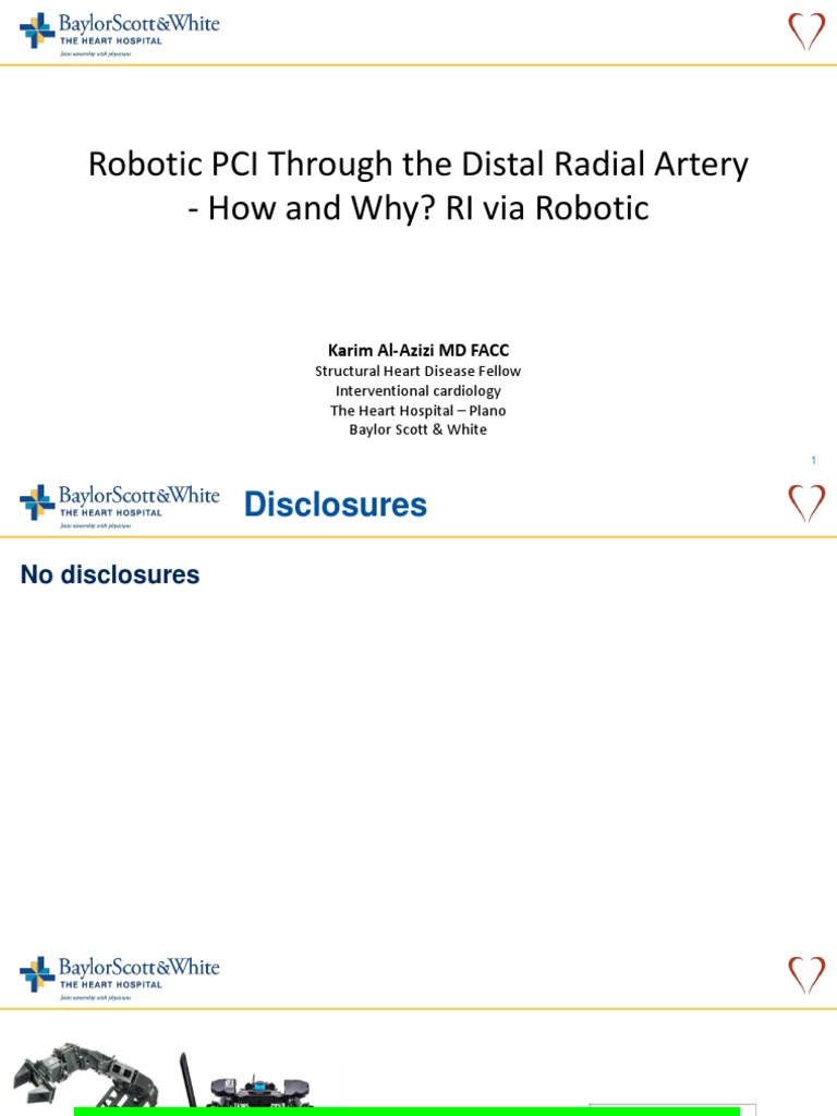 Robotic PCI Through The Distal Radial Artery - How and Why? RI Via ...