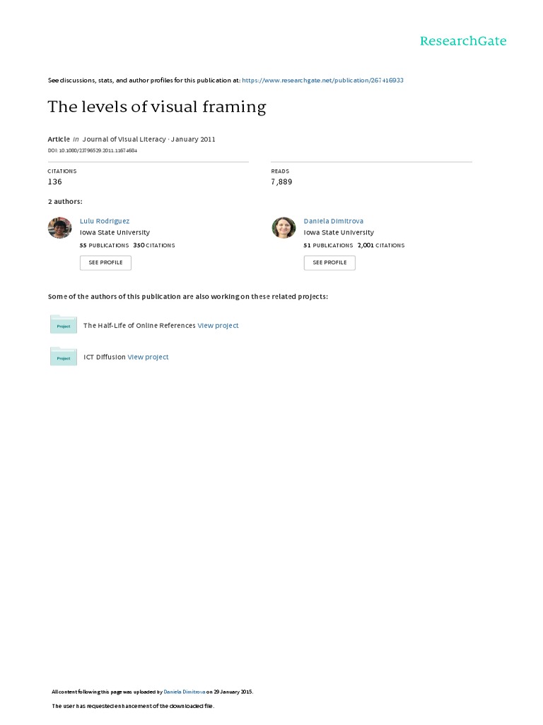The Levels of Visual Framing | Download Free PDF | Framing (Social ...