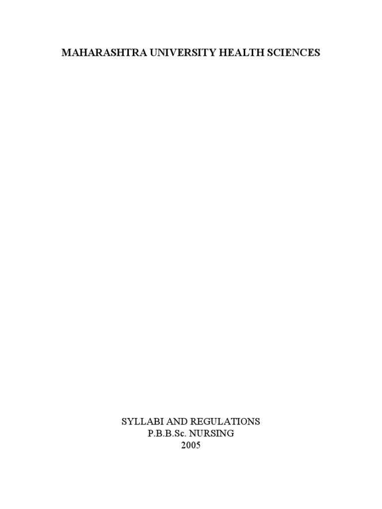 P.B.B.Sc. Nursing Syllabus Overview | PDF | Force | Nursing