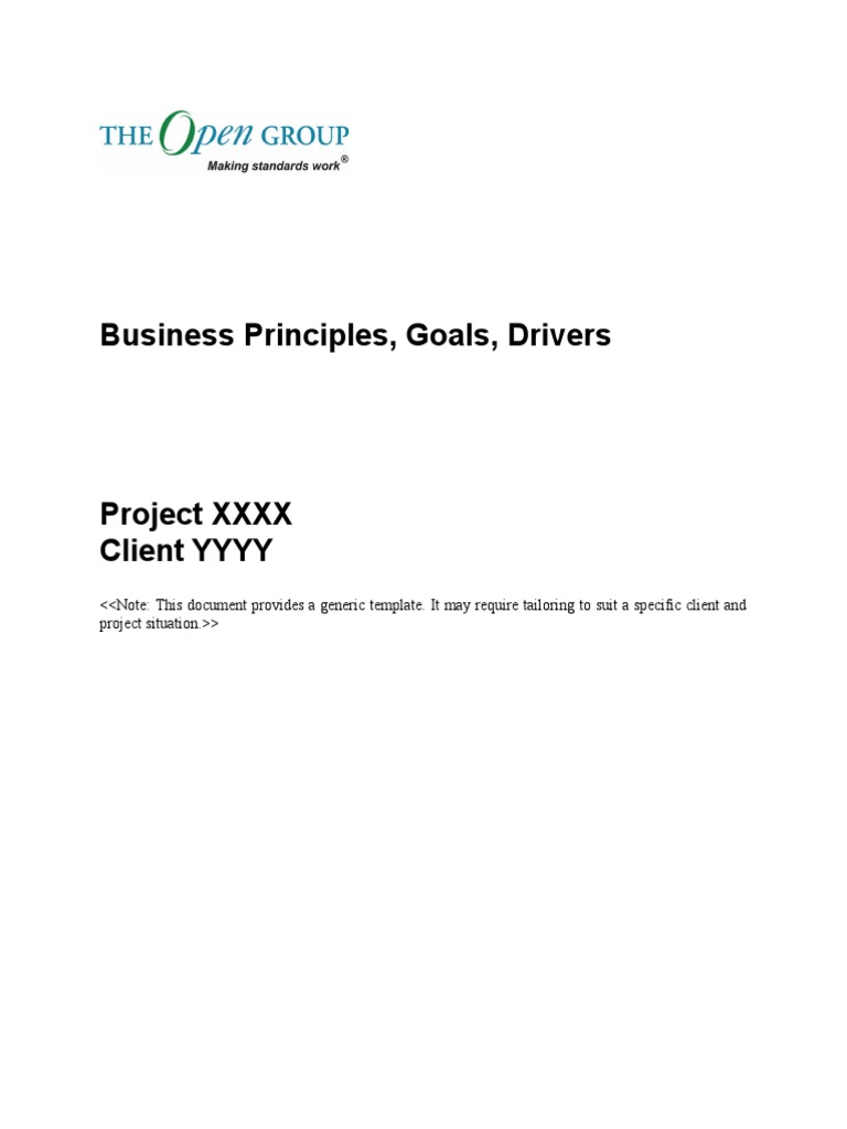 Business Principles, Goals, Drivers | PDF | Strategic Management | Goal