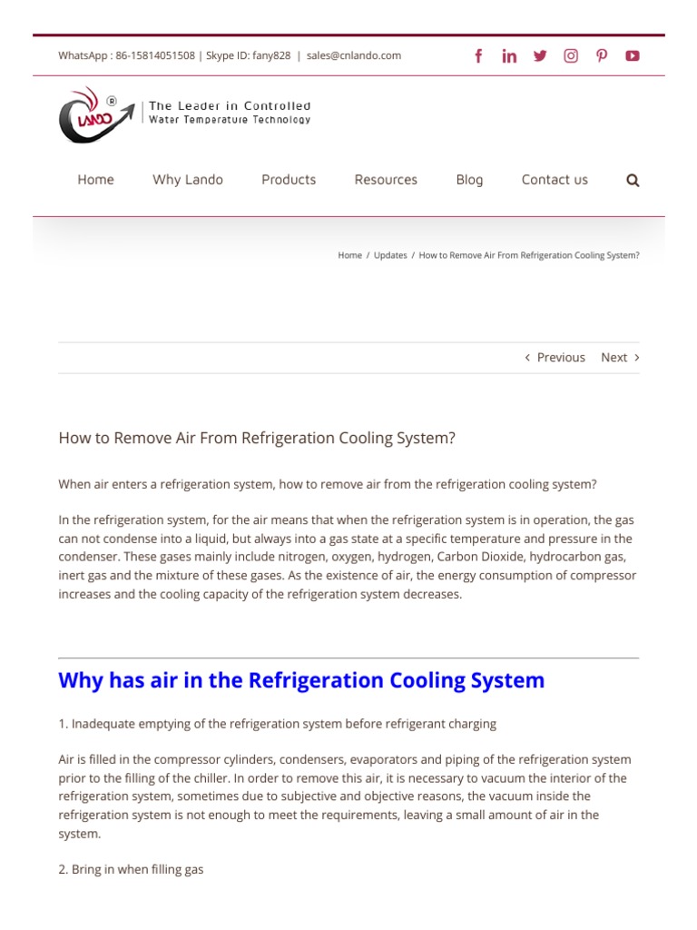 How To Remove Air From Refrigeration Cooling System Pdf Download