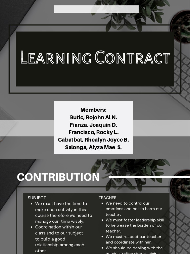 Learning Contract Learning Contract | PDF | Motivation | Motivational