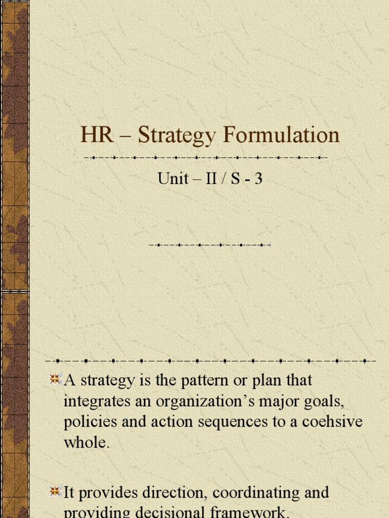HR - Strategy Formulation | PDF | Strategic Management | Employment