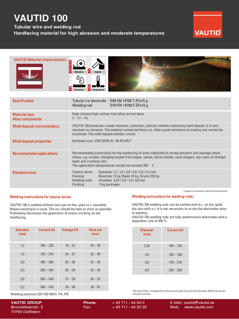 Vautid 100, Engl 041016 | PDF | Welding | Construction