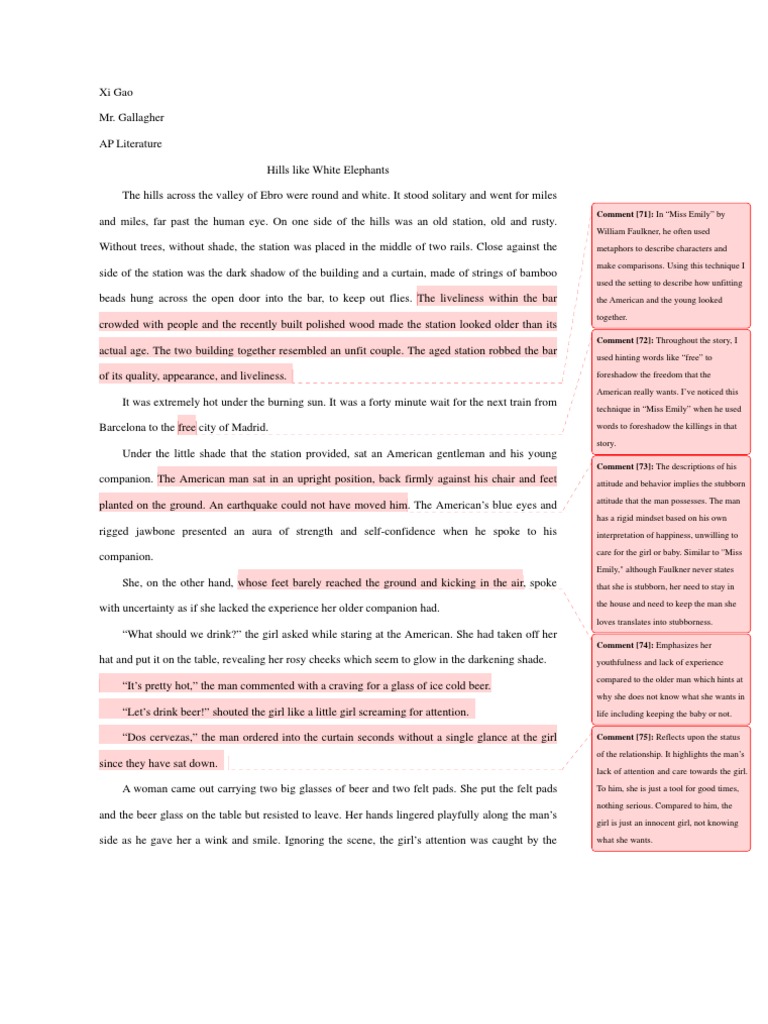 Hills Like White Elephants | PDF