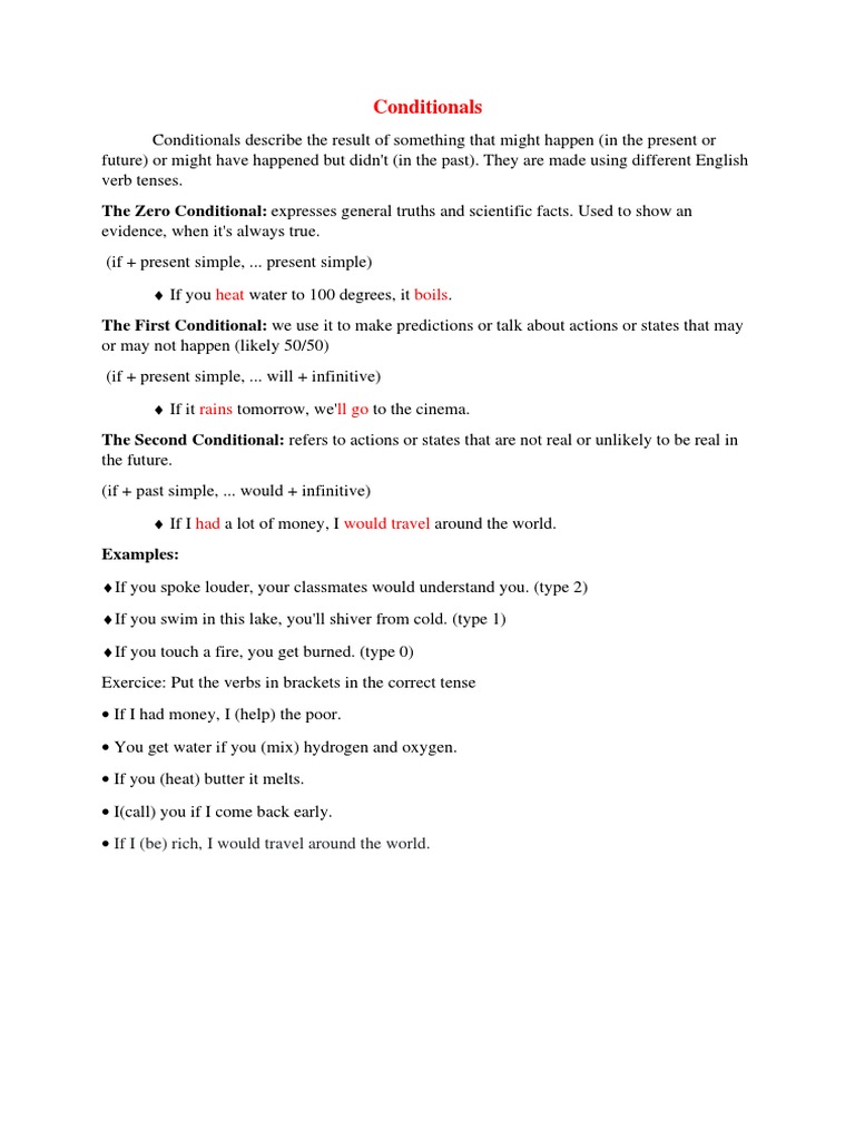 Microsoft Word - Conditional | PDF