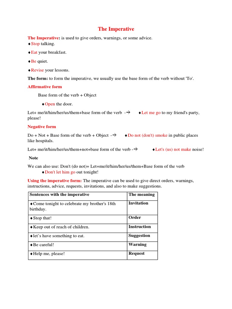 Microsoft Word - The Imperatif | PDF