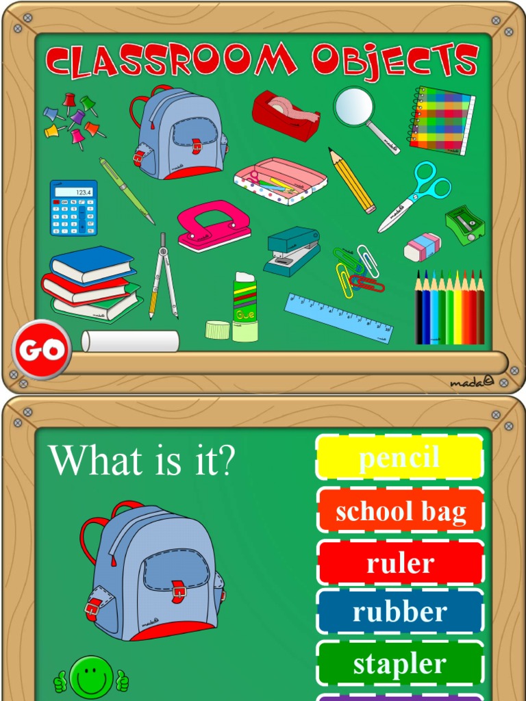 Classroom Objects Game Fun Activities Games Games Picture Description ...
