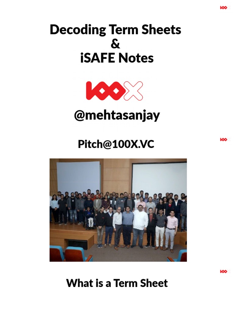 Understanding Term Sheets Isafe Notes Pdf Valuation Finance